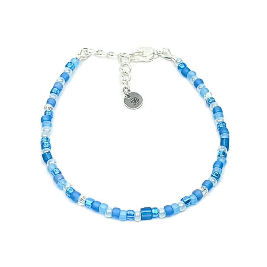Assorted shaped glass seed beads - Light Blue bracelet - creations by ...